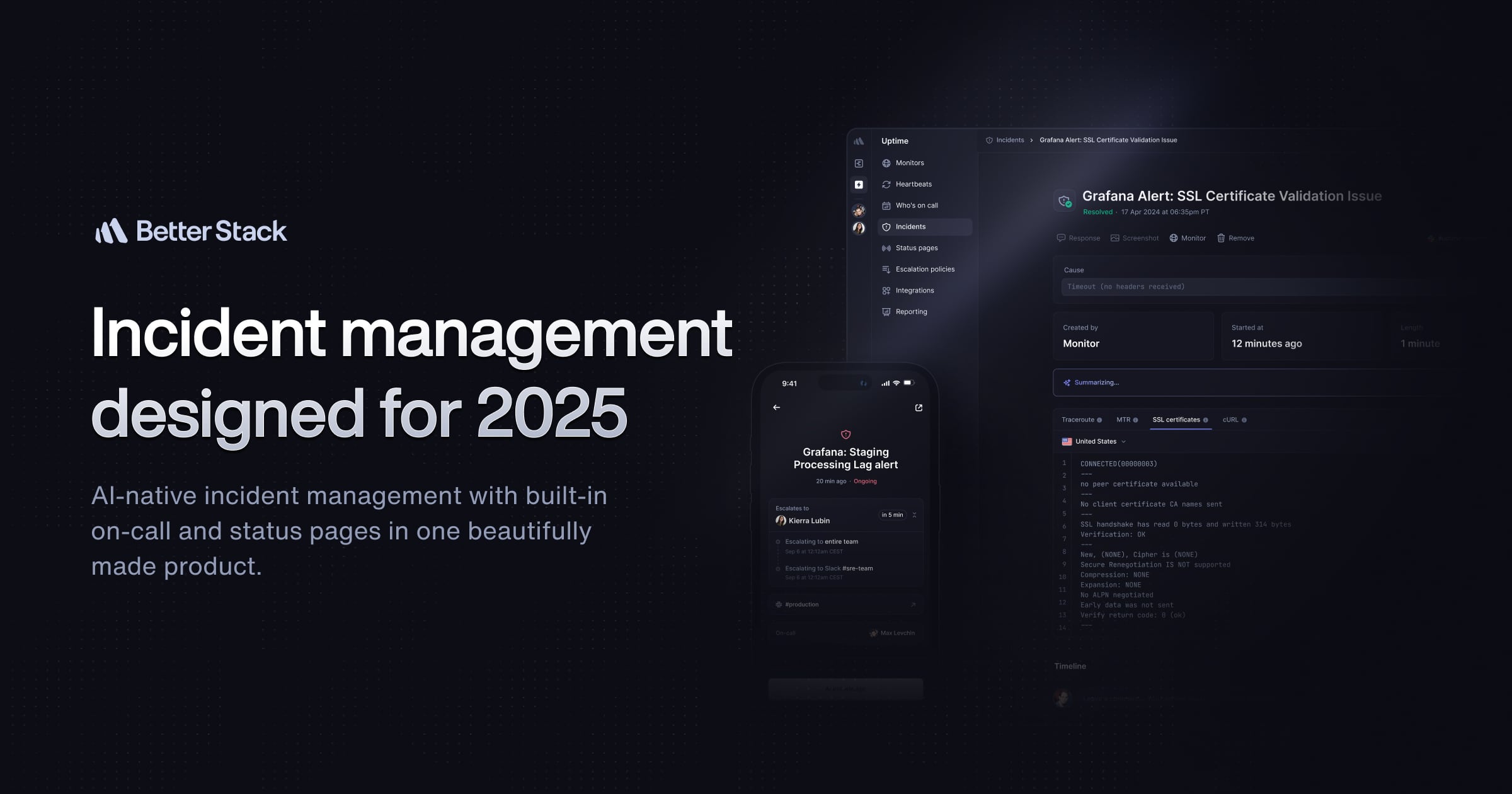 AI-native Incident Management with On-call and Slack | Better Stack