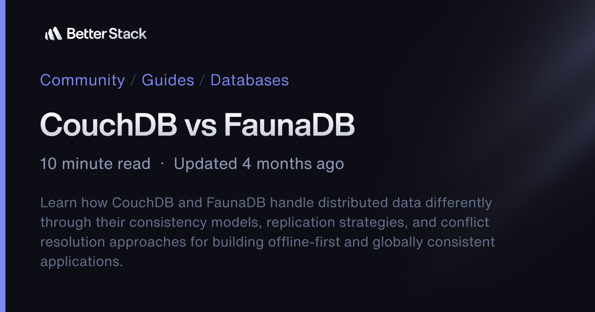 CouchDB vs FaunaDB | Better Stack Community
