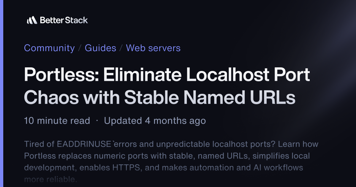 Portless: Eliminate Localhost Port Chaos with Stable Named URLs ...