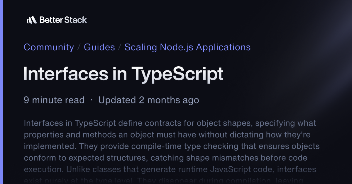 Interfaces in TypeScript | Better Stack Community